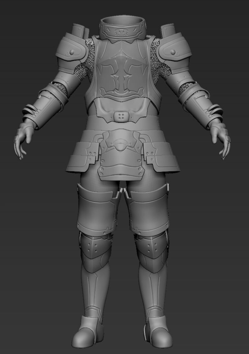 Final Fantasy XIV Heavy Wolfram Armor Set 3D Model for - Etsy