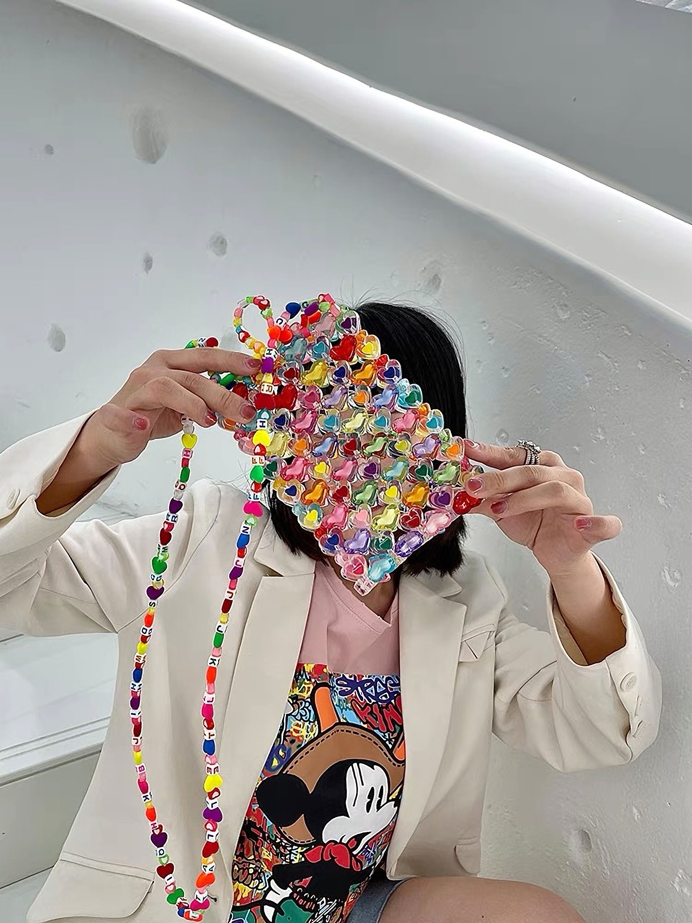 Heart Beaded Mini Bag | Summer Heart Beaded Phone Pouch | Candy Beaded ...