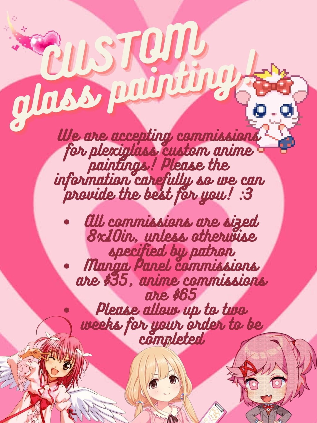 Custom Plexiglass Glass Anime Manga Painting - Etsy