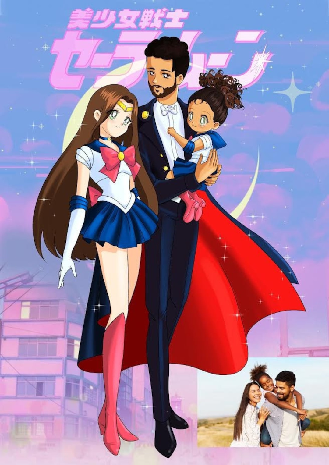 Sailor Moon Family Portrait / Custom Anime Art - Etsy