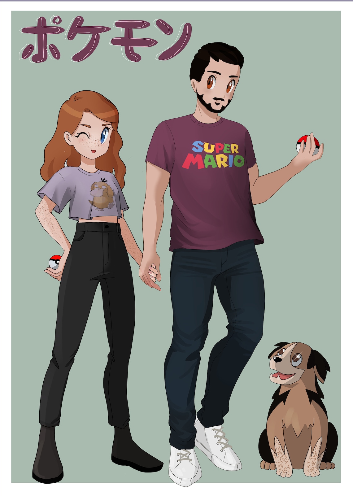 Pokemon Couple Portrait / Personalised Pokemon Art - Etsy UK