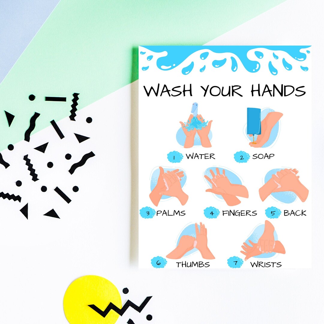 Hand Hygiene Digital Printable | Wash Your Hands Instructions With ...