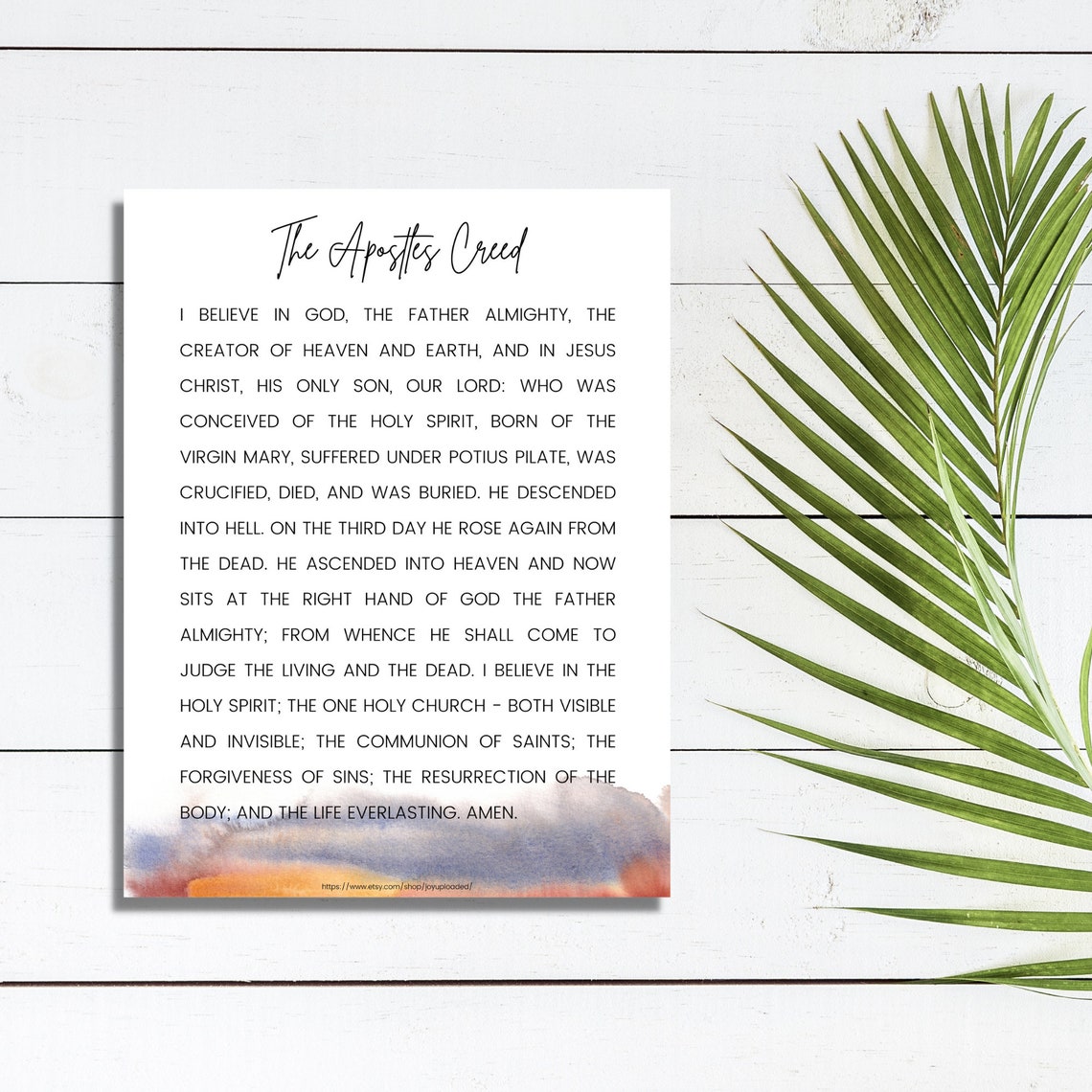 Apostles Creed Printable | 8.5x11 Digital Bible Printable - Etsy