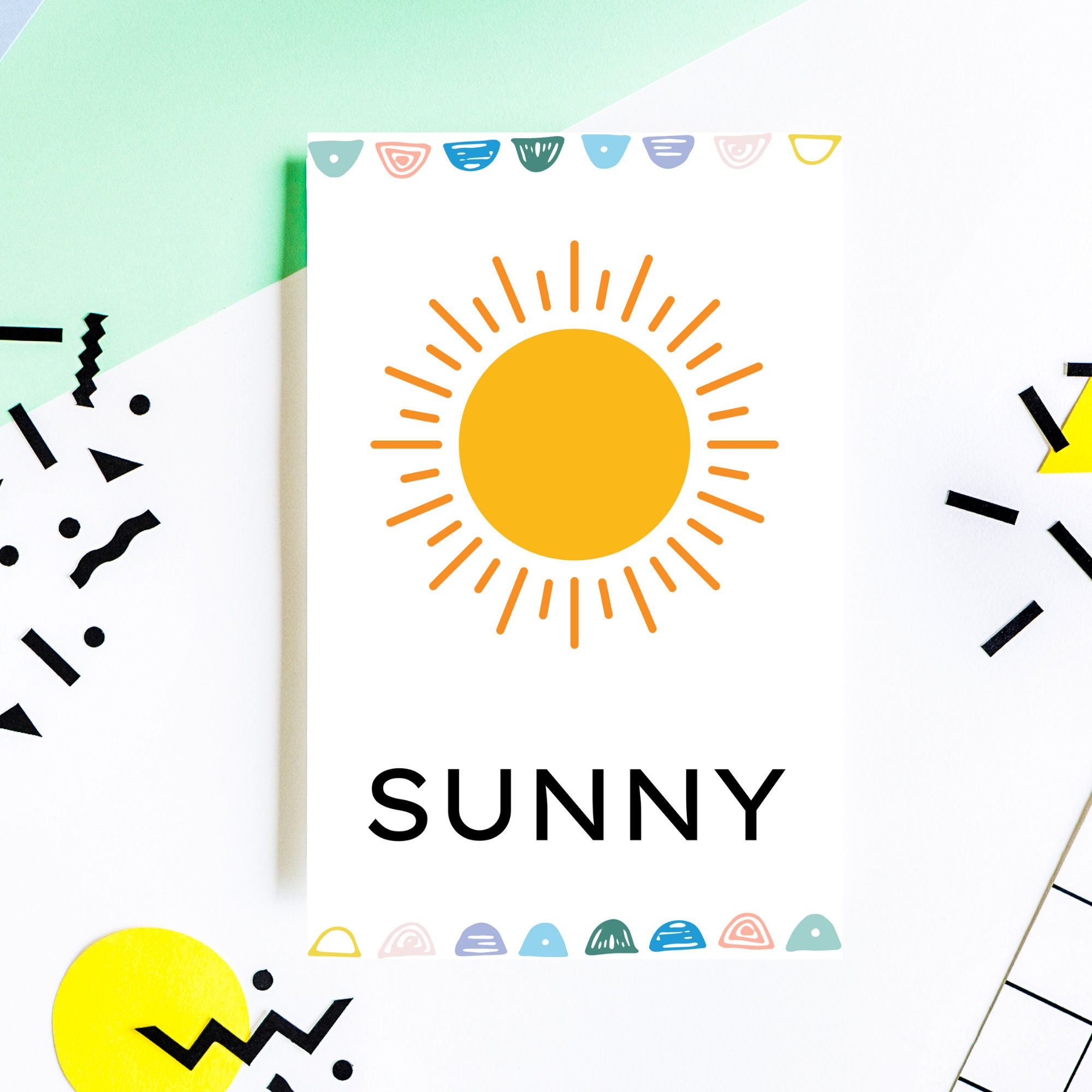 Preschool Weather Printable Flash Cards Digital Printables for Kids ...