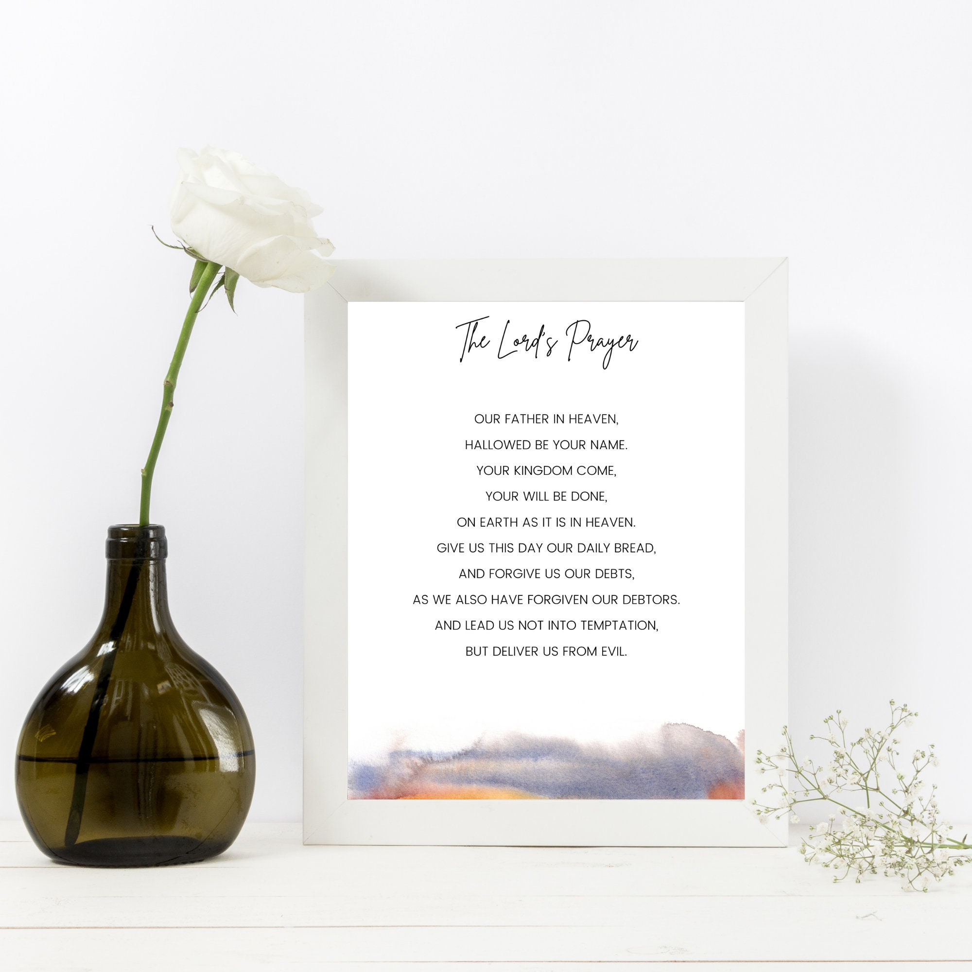 The Lords Prayer Printable 8.5x11 Digital Bible Verse - Etsy