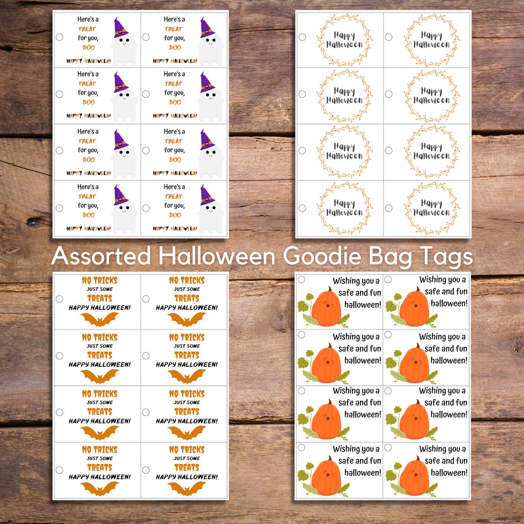 Halloween Goodie Bag Tags | Printable Trick or Treat Tags | 8.5x11 ...