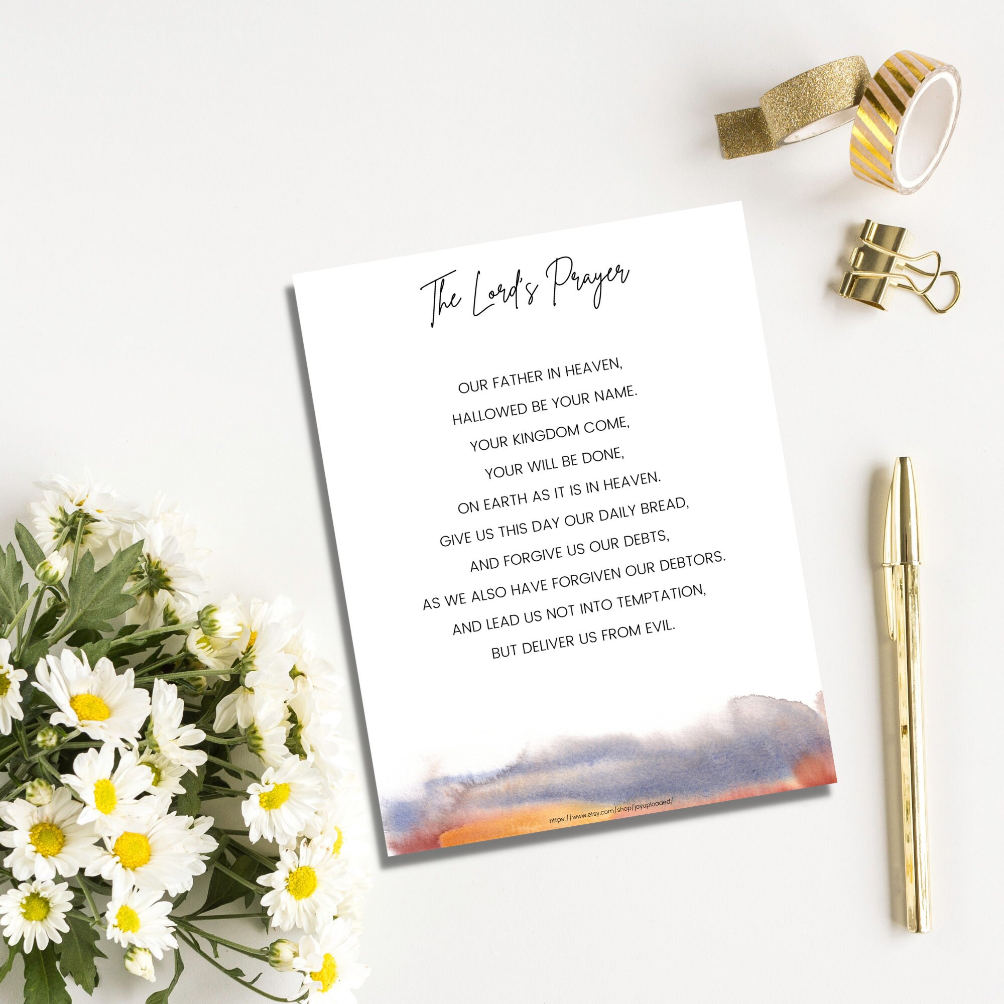 The Lords Prayer Printable 8.5x11 Digital Bible Verse - Etsy