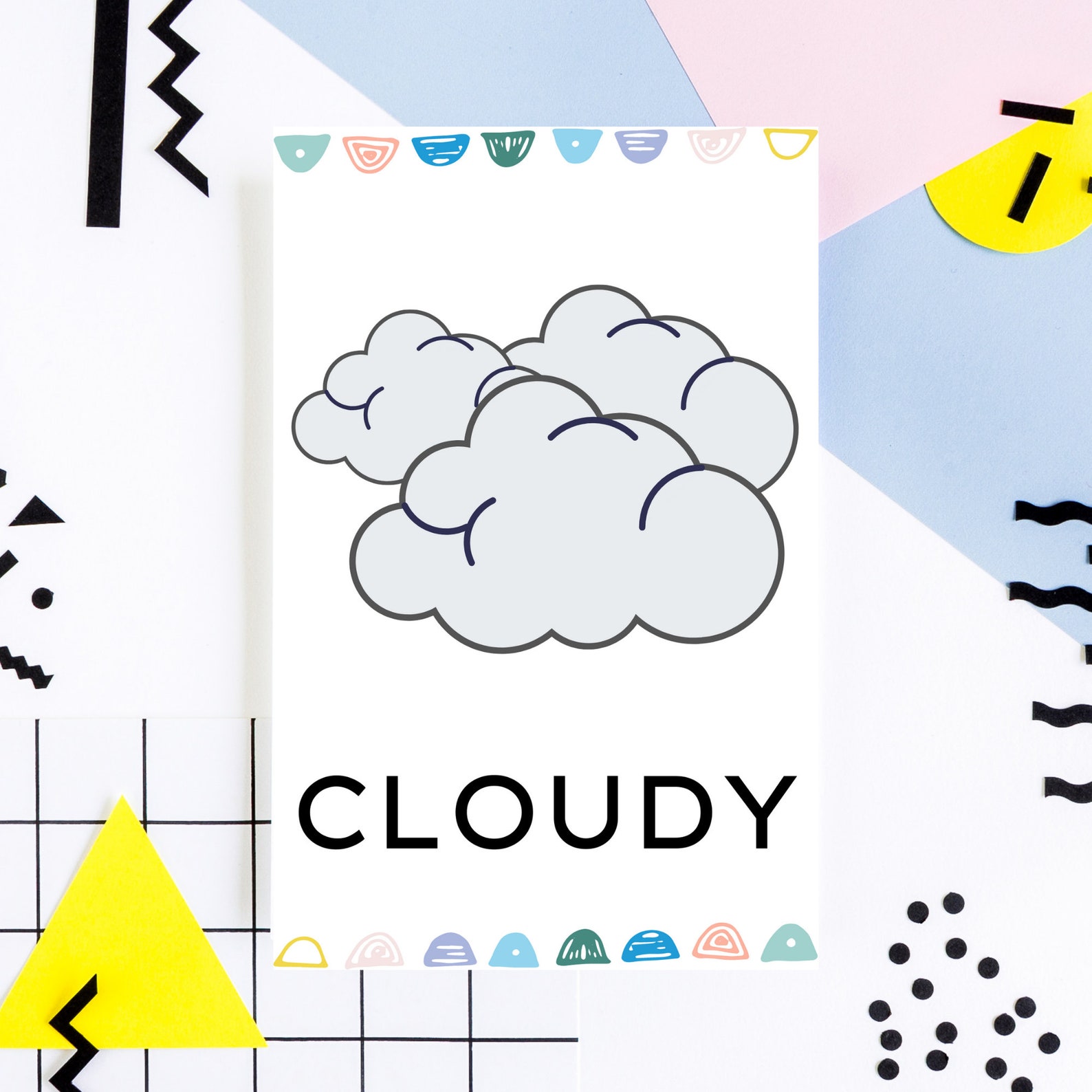 Preschool Weather Printable Flash Cards Digital Printables for Kids ...