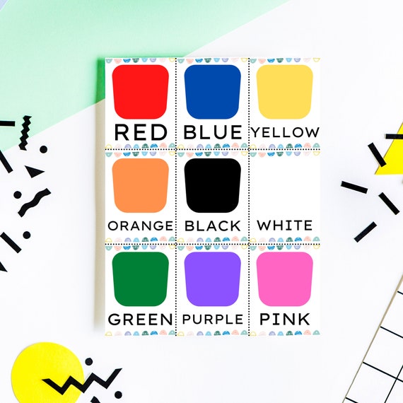 Preschool Colors Flash Cards Digital Printable for Kids | Etsy