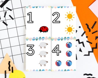 Numbers Flash Cardseducational Cardsmontessori Flash - Etsy