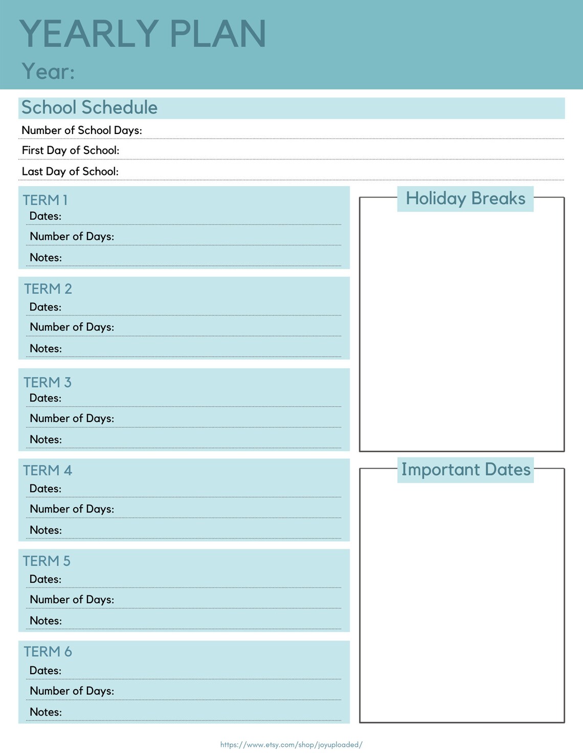 Printable Homeschool Planner 8.5x11 Digital Download Homeschooling ...