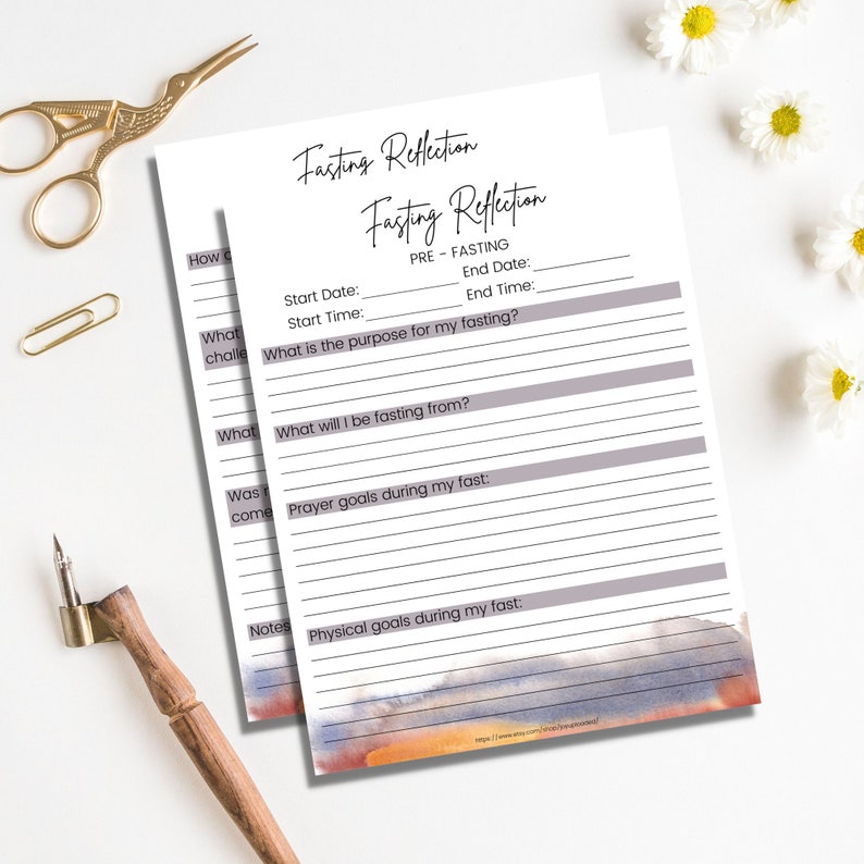 Printable Fasting Journal: Tracker & Reflection (8.5x11) (PDF) - Etsy