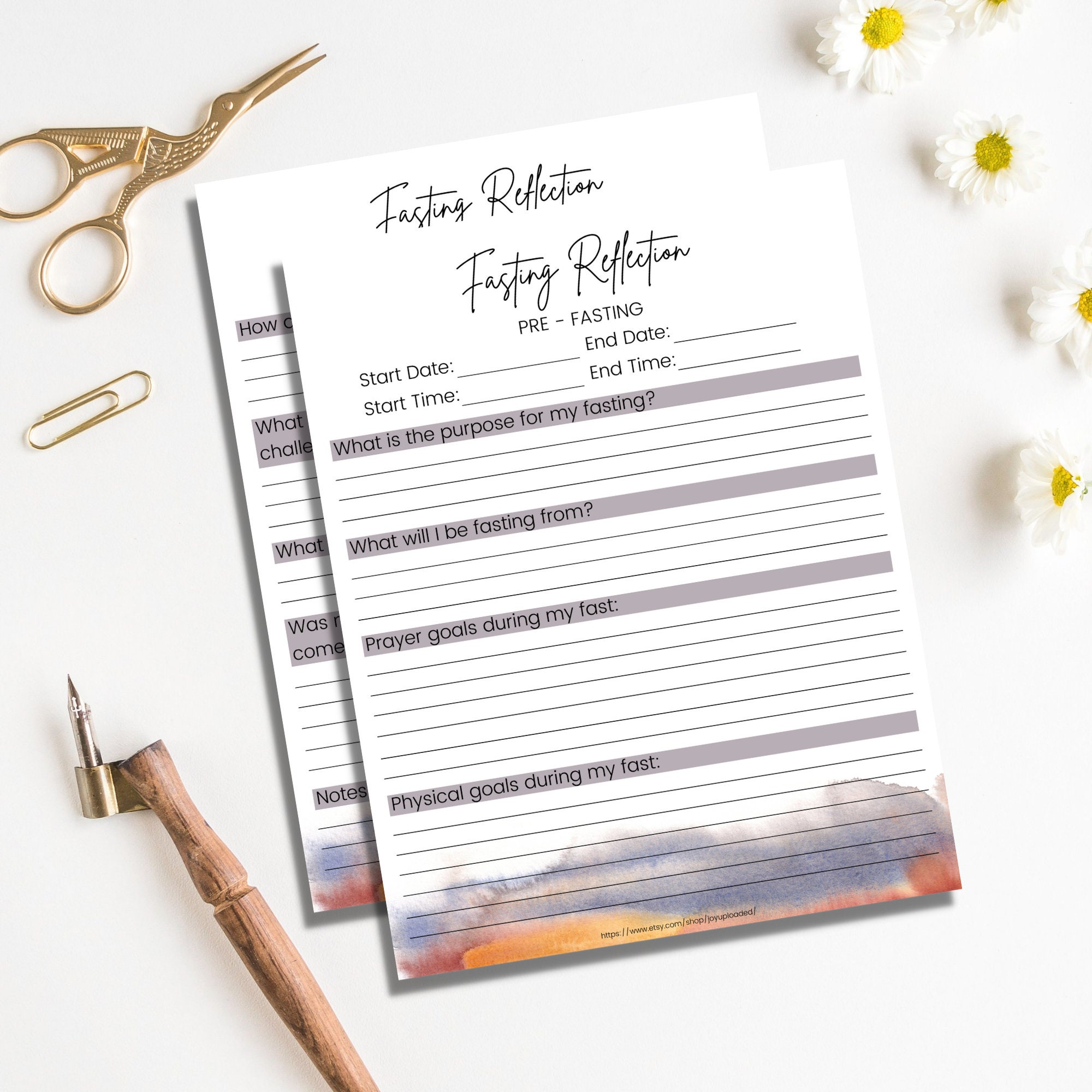 Printable Fasting Journal: Tracker & Reflection (8.5x11) (PDF) - Etsy