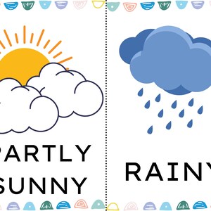 Preschool Weather Printable Flash Cards Digital Printables for Kids ...