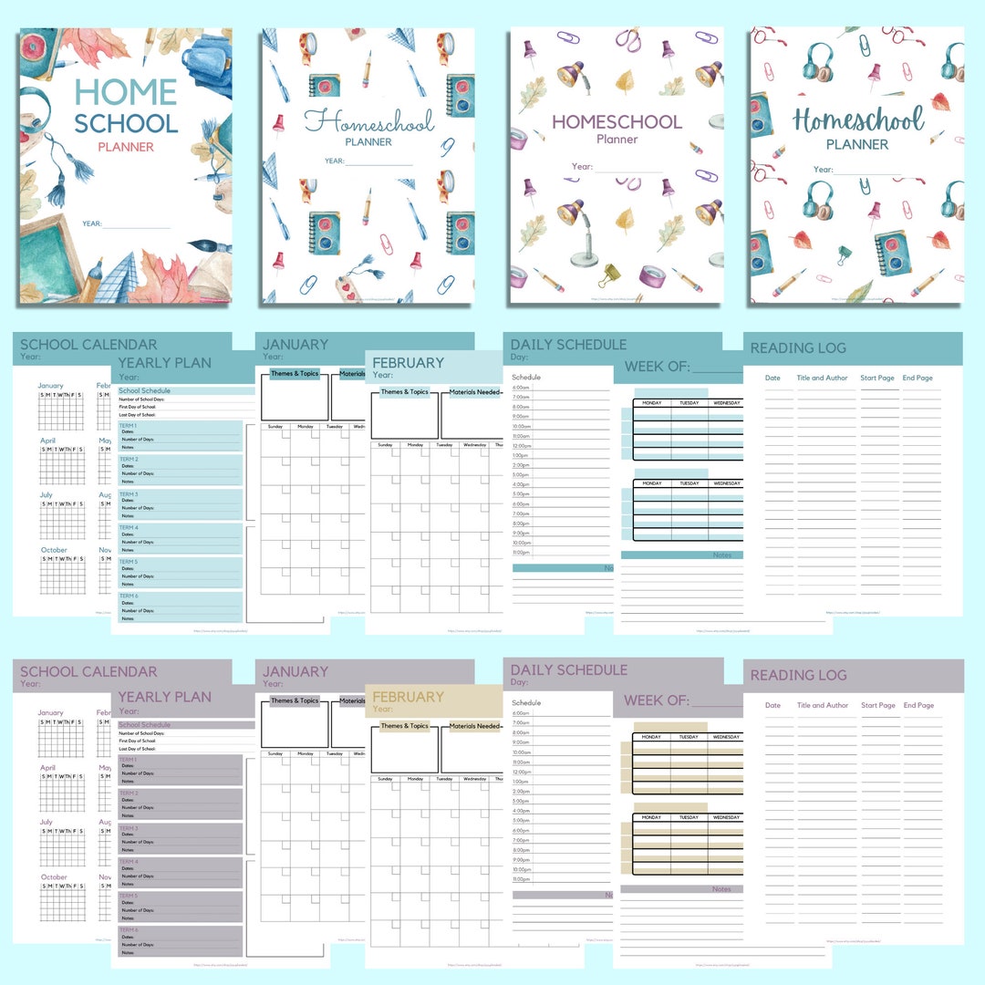 Printable Homeschool Planner | 8.5x11 Digital Download Homeschooling ...