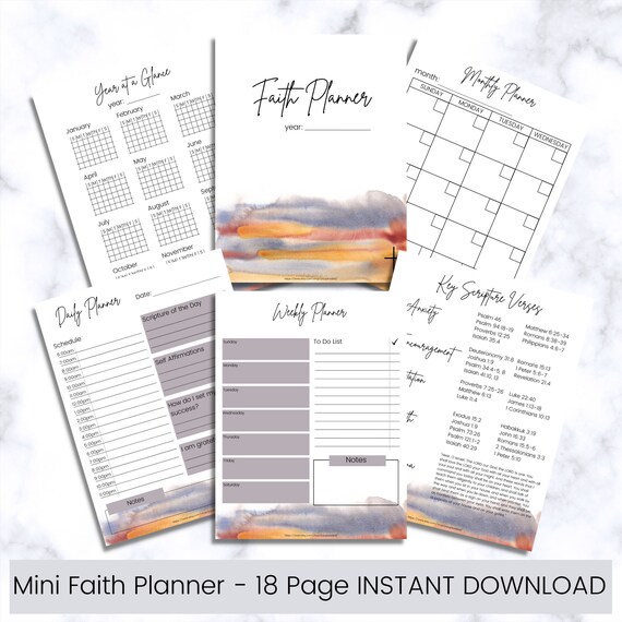 Mini Faith Planner Printable 8.5x11 Printable Faith Journal - Etsy