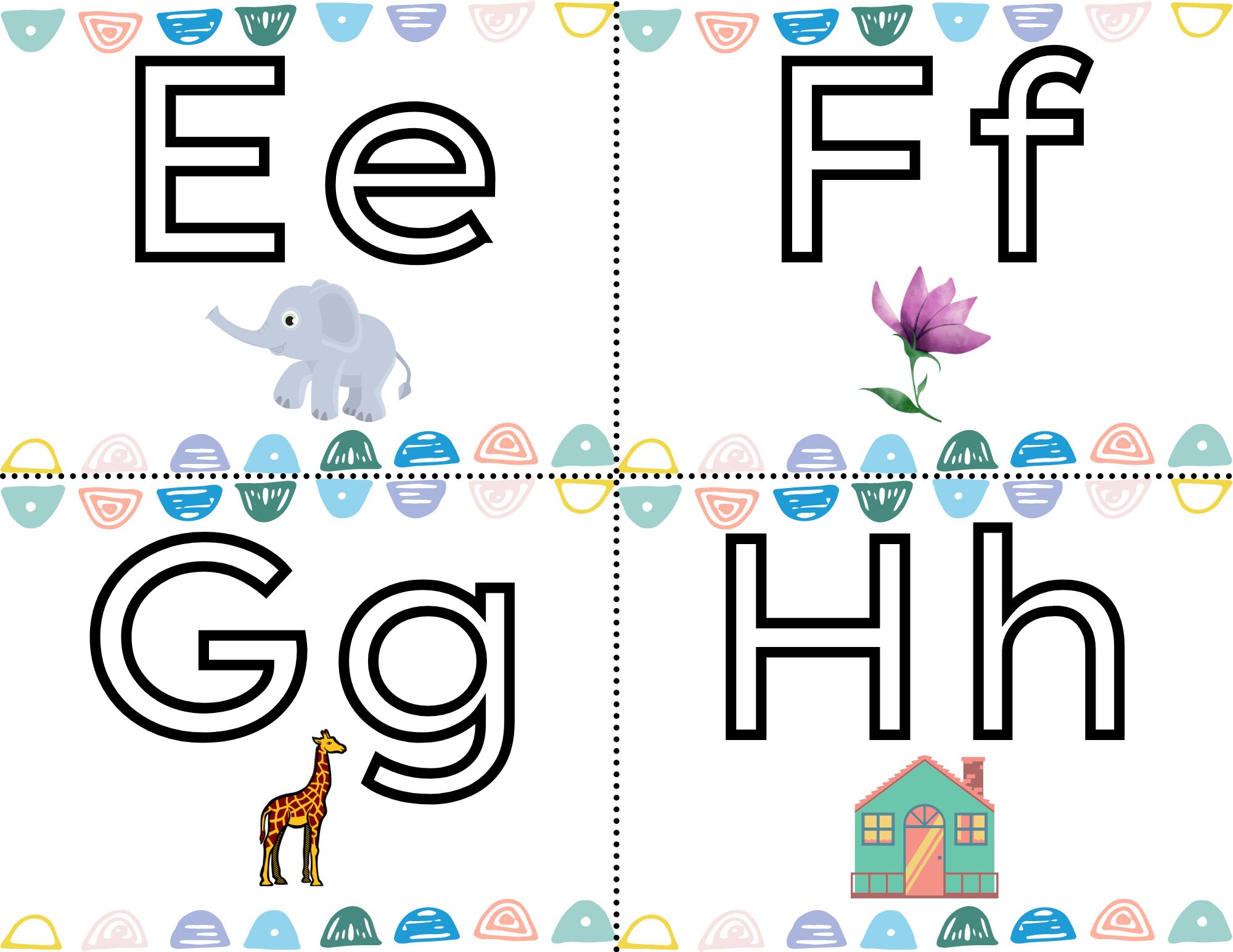 Preschool Alphabet Flash Cards Digital Printable for Kids ABC Printable ...