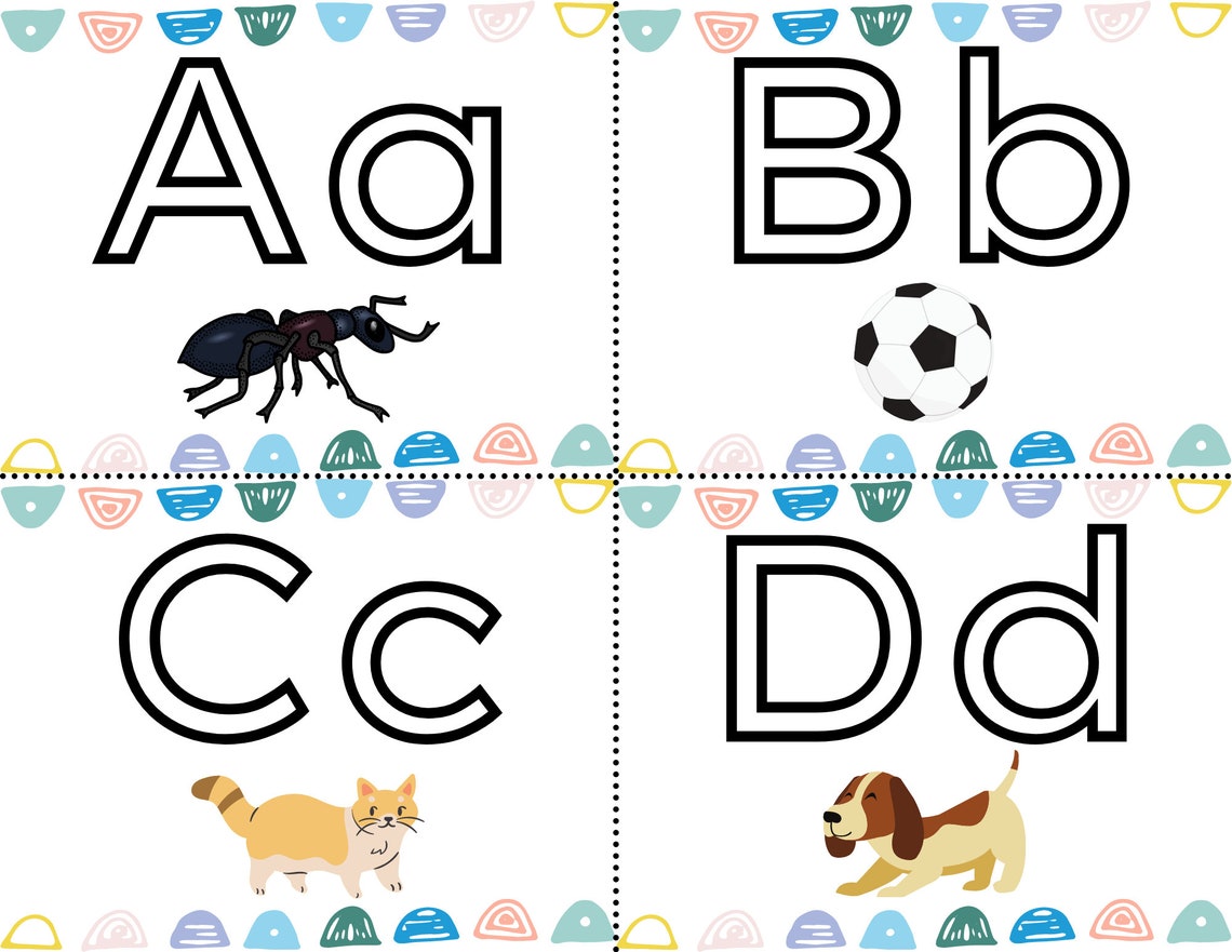 Preschool Alphabet Flash Cards Digital Printable for Kids ABC Printable ...