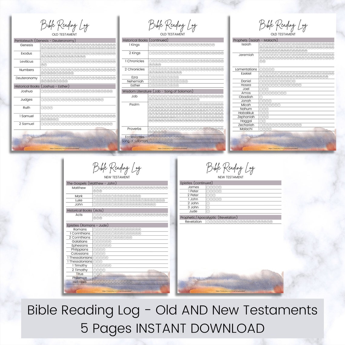 Bible Reading Log Printable 8.5x11 Printable Bible Reading - Etsy