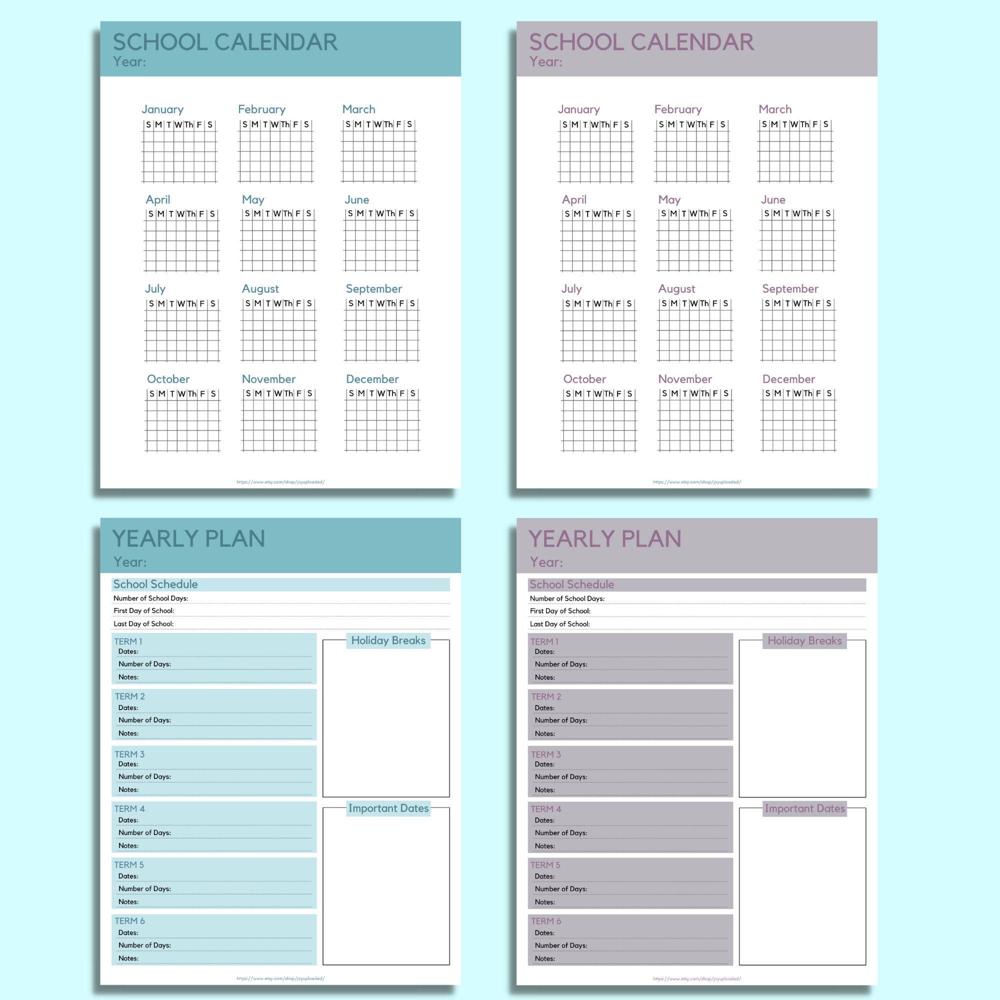 Printable Homeschool Planner | 8.5x11 Digital Download Homeschooling ...