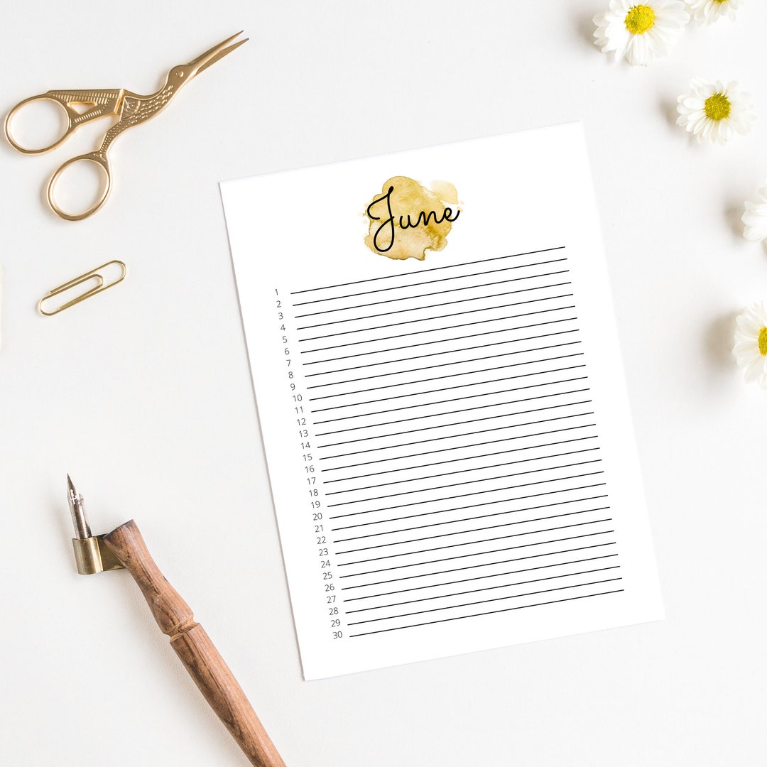 12 Month Watercolour Perpetual Birthday Monthly Calendar | 8.5 X 11 ...