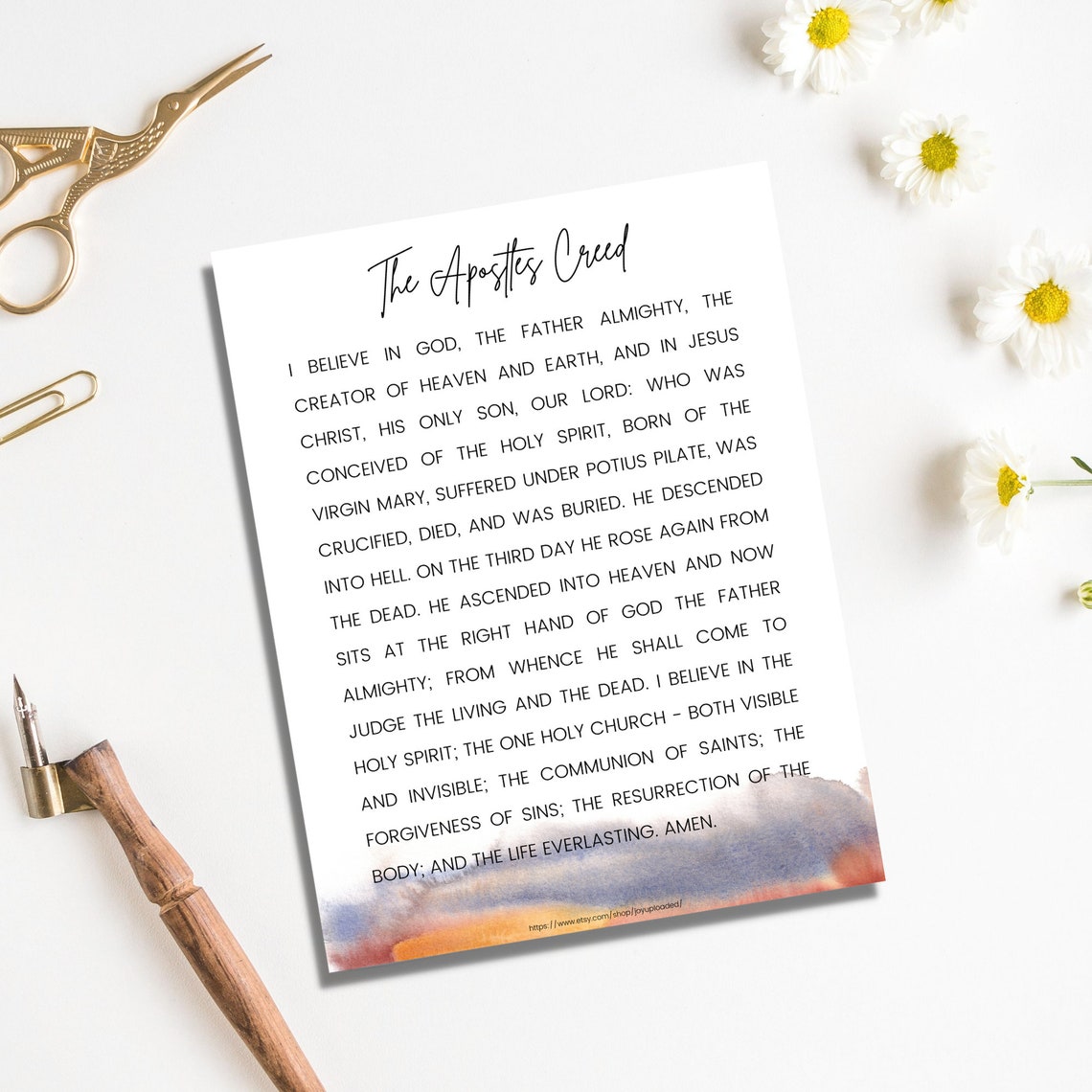 Apostles Creed Printable 8.5x11 Digital Bible Printable - Etsy
