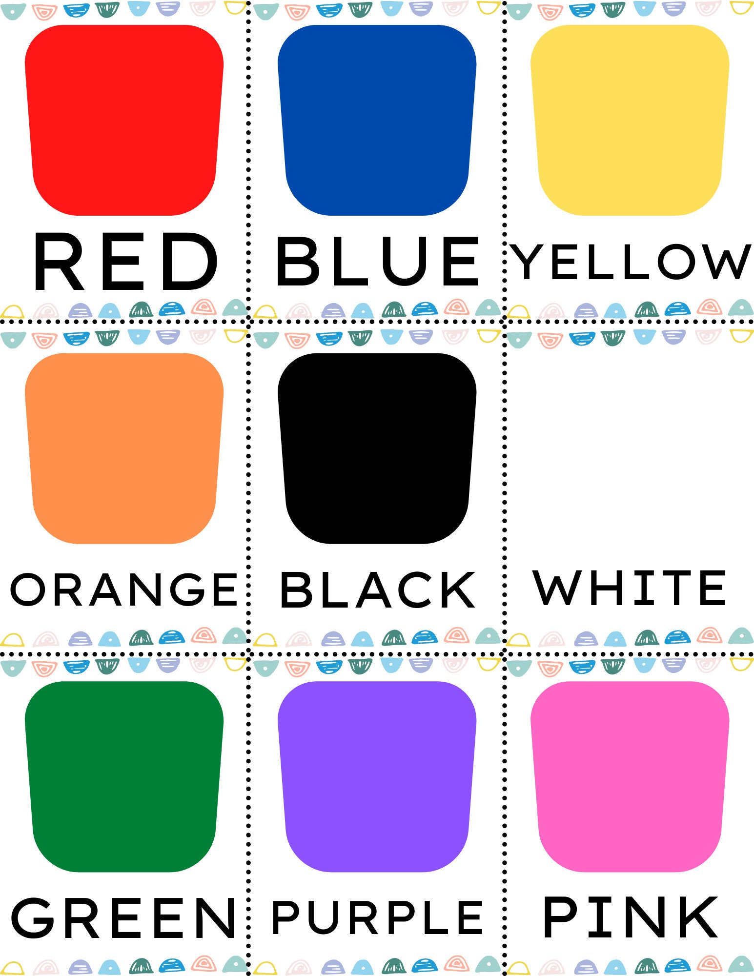Preschool Colors Flash Cards Digital Printable for Kids | Colours | 11 ...