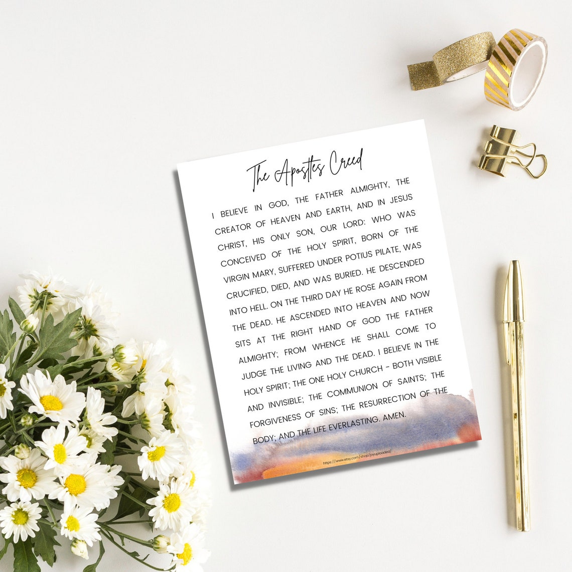 Apostles Creed Printable 8.5x11 Digital Bible Printable - Etsy