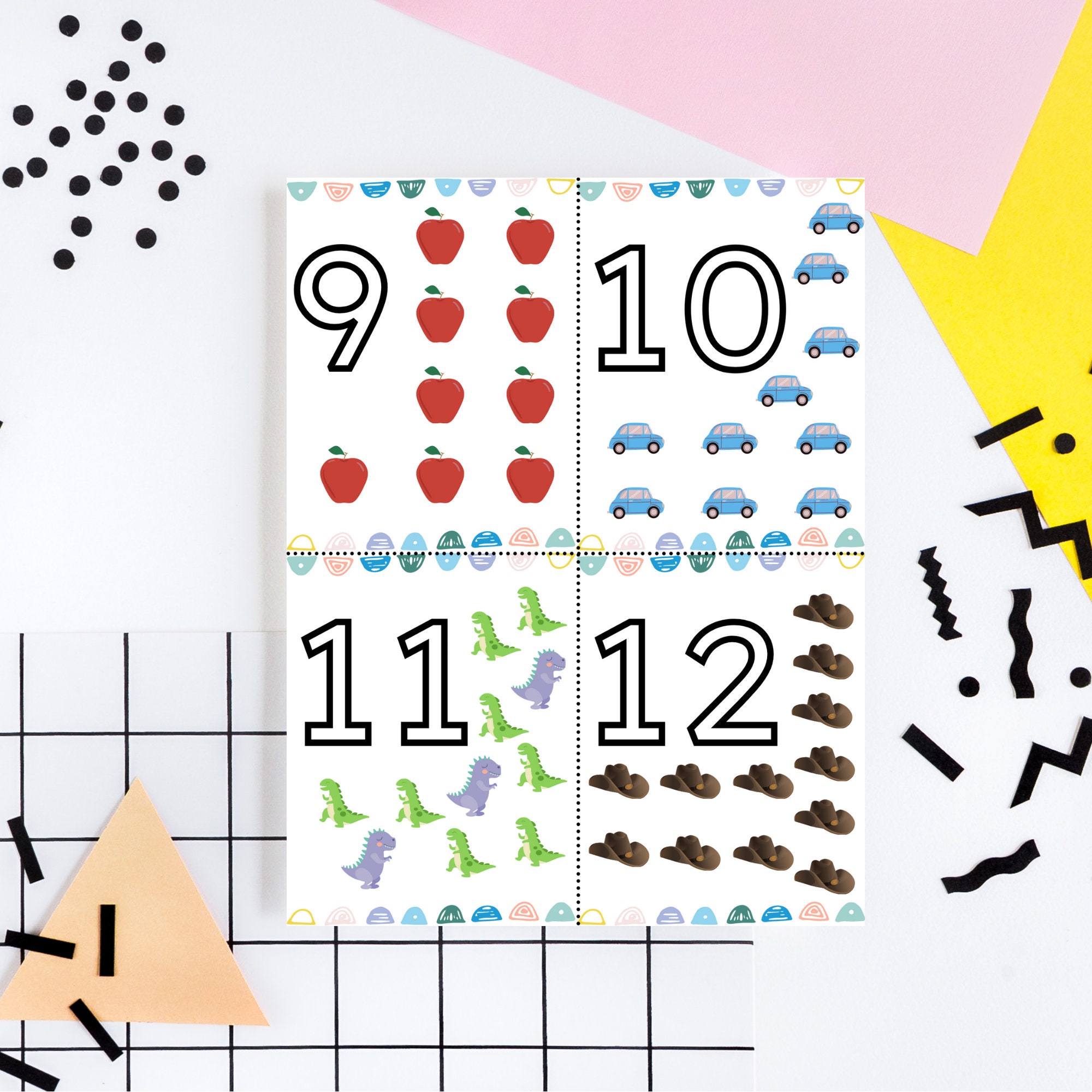 Preschool Numbers 1-20 Printable Flash Cards Digital Printables for ...