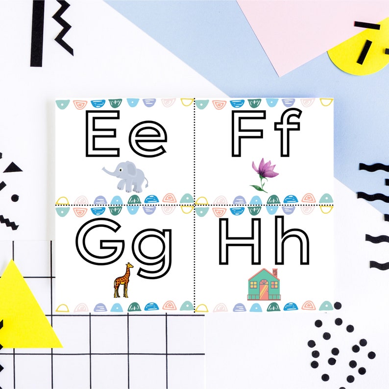 Preschool Alphabet Flash Cards Digital Printable for Kids | ABC ...