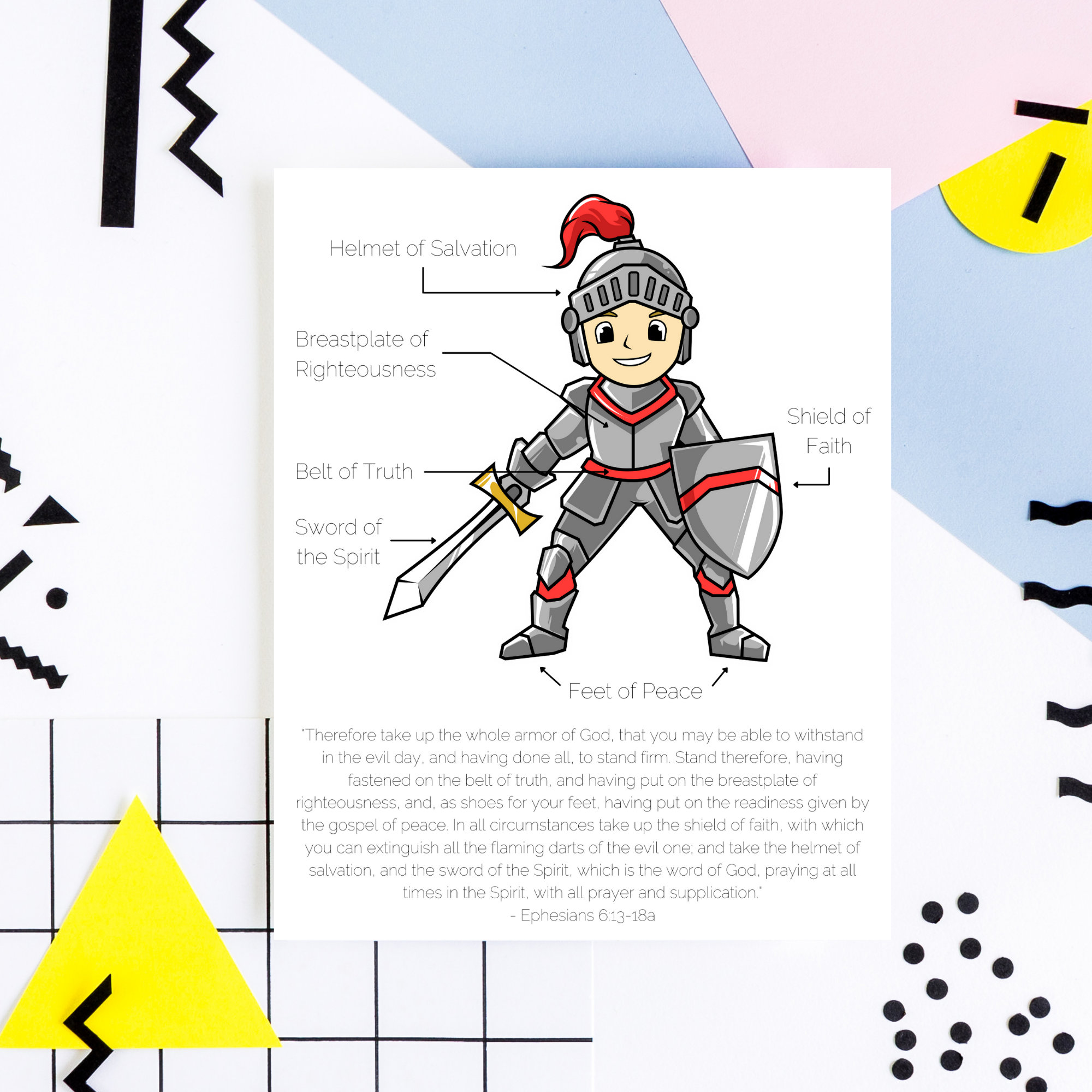 Armor of God Kids Printable | Ephesians 6 | 8x10 Digital Download - Etsy