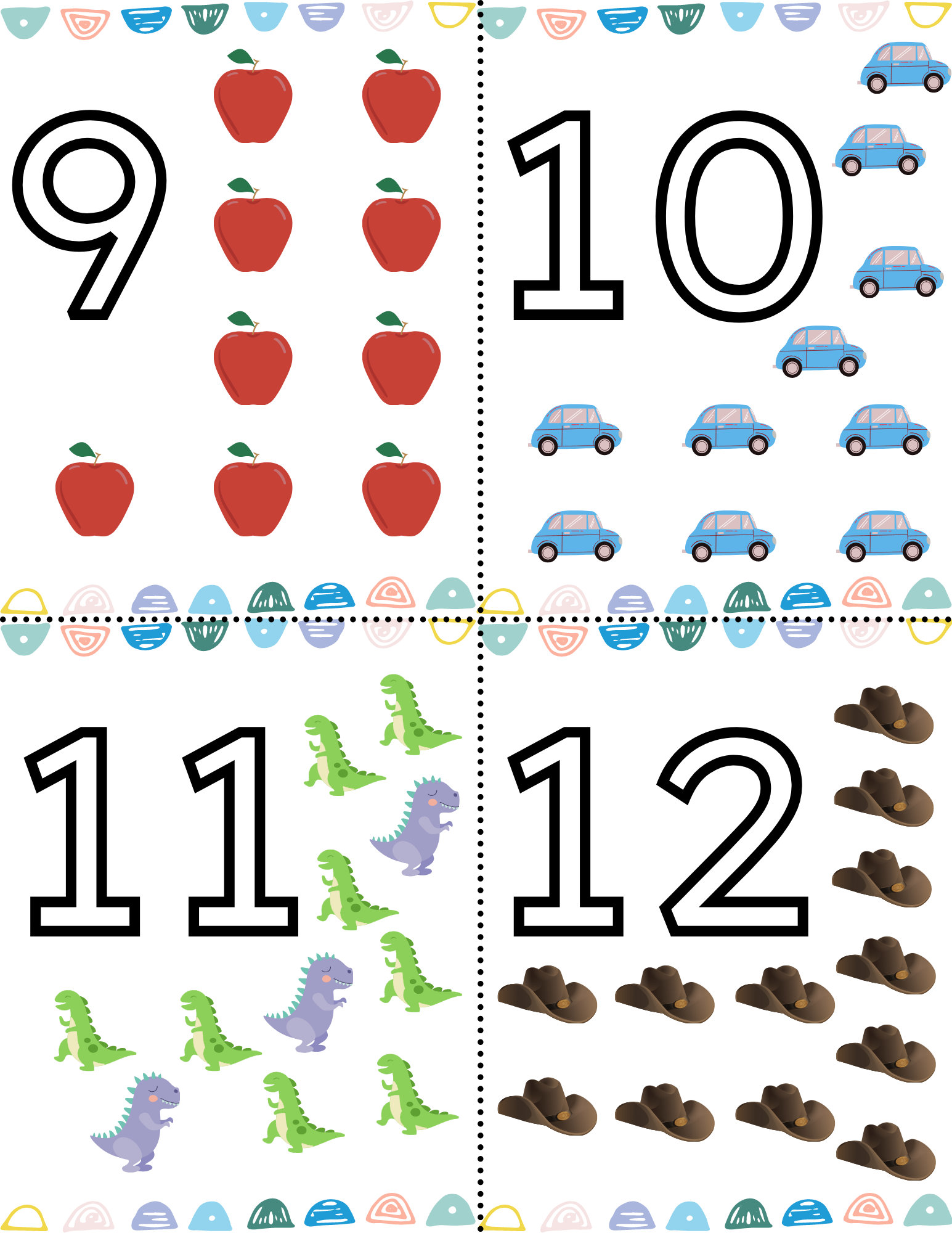 Preschool Numbers 1-20 Printable Flash Cards Digital - Etsy