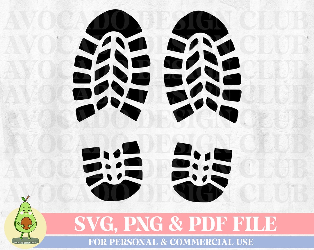 Shoe Print SVG, Hiking Boot Prints Svg PNG PDF, Foot Prints Svg, Boot ...