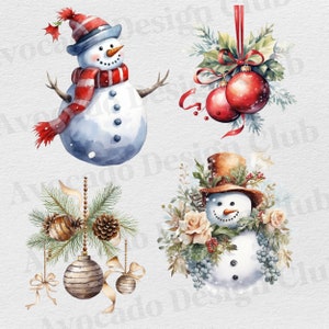Christmas Clipart Bundle, Snowman Clipart, Holiday Clipart Bundle ...