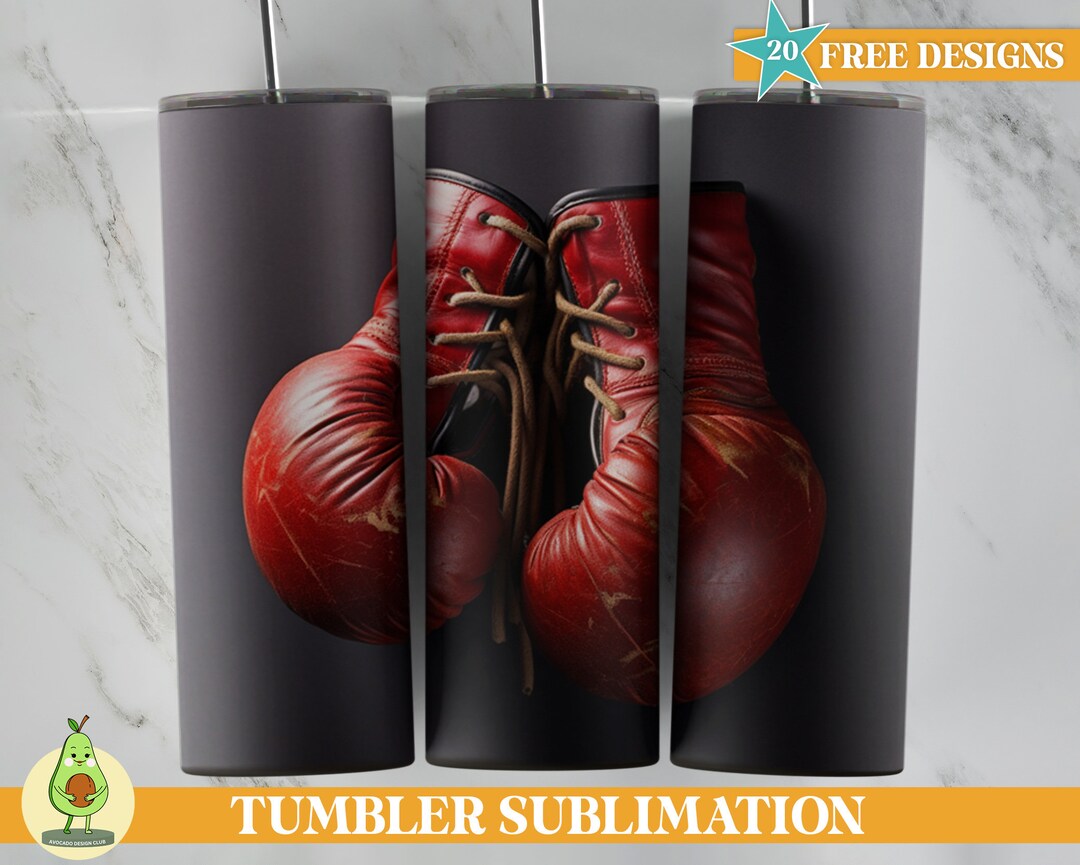 Boxing Tumbler Wrap, Boxing Gloves 20 Oz Skinny Tumbler Sublimation ...