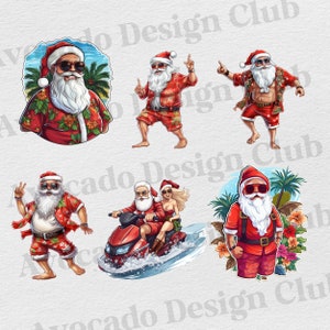 Vacation Santa Clipart PNG, Christmas Clipart Bundle, Christmas in July ...