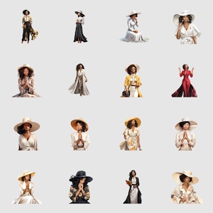 Sunday Church Women Clipart, Prayer Clipart Bundle, Women of Color Clipart, Black Woman Clipart ...