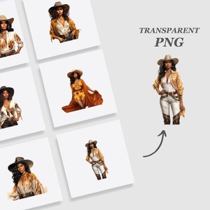 African Cowgirl Clipart, Afro Cowgirl, Black Cowgirl Clipart Bundle ...