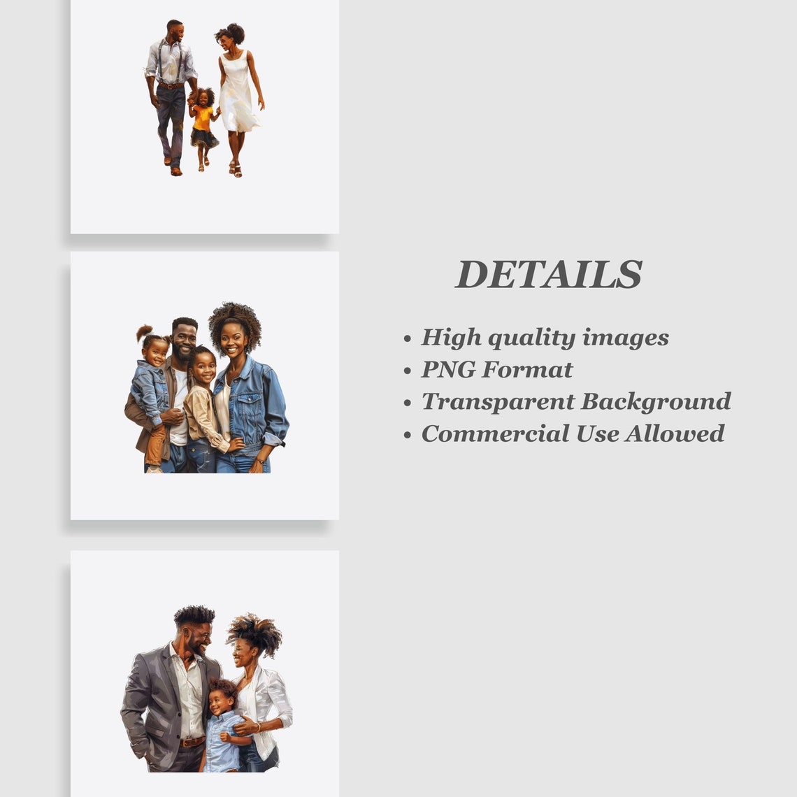 African American Family Clipart Bundle, Family Clipart Bundle, Mothers ...