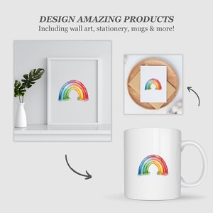 Rainbow Clipart Bundle, Watercolor Rainbow Clipart, Watercolor Rainbow ...