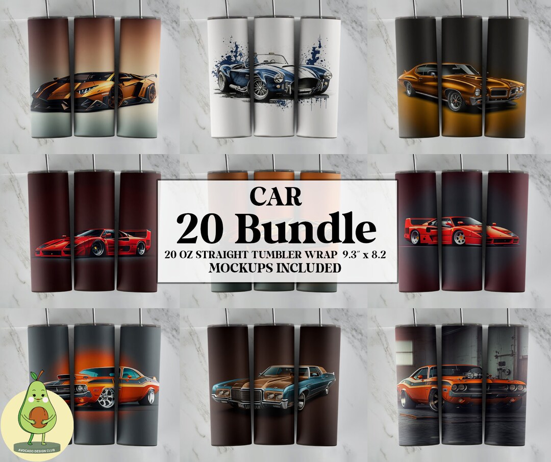 Classic Car Tumbler Wrap Bundle, Car Tumbler Wrap, Tumbler Designs for ...