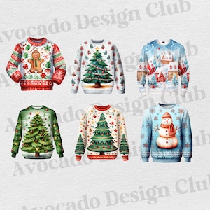 Christmas Sweater Clipart, Ugly Christmas Sweater PNG, Christmas ...