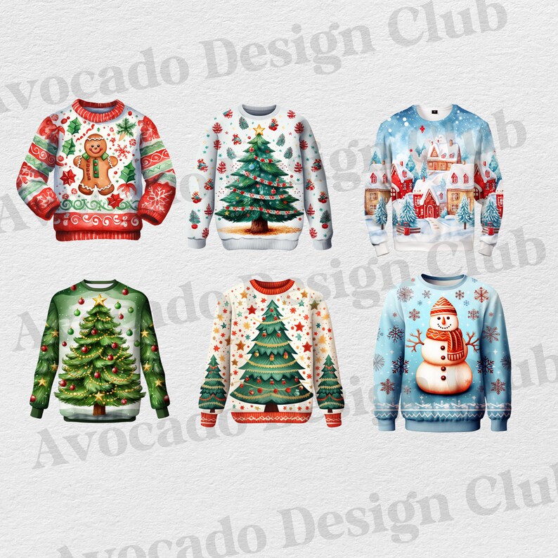 Christmas Sweater Clipart, Ugly Christmas Sweater PNG, Christmas ...