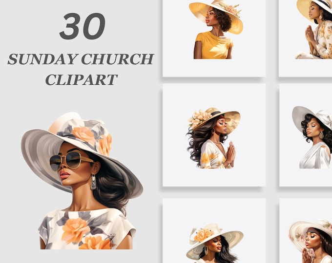 Church Clipart, Church Ladies Png, Faith Clipart, Black Woman Graphics ...