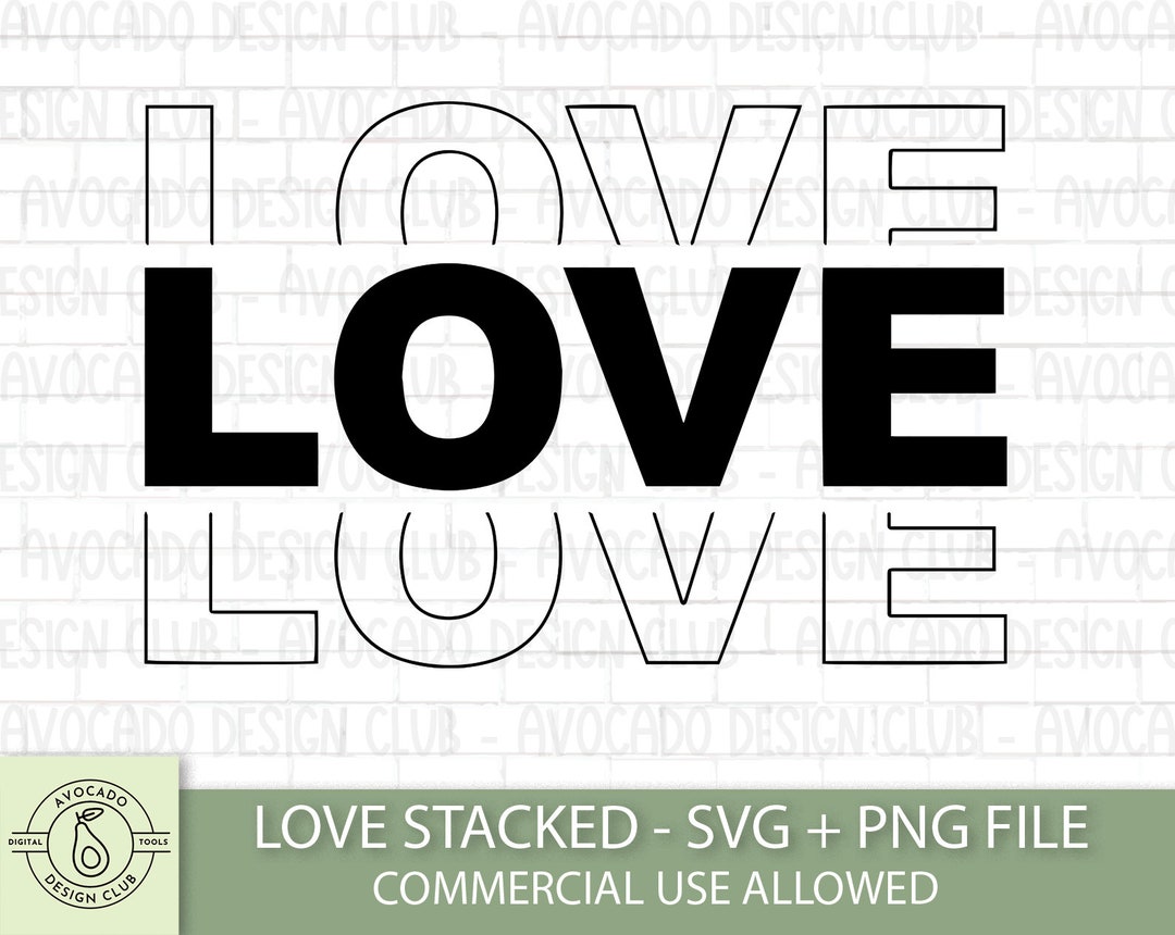 LOVE SVG File Love Stacked Svg File Love Cut Files for - Etsy UK