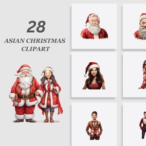 Asian Christmas Clipart Bundle, Christmas Fashion Clipart, Holiday ...