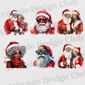Black Santa Clipart, African American Santa Clipart, Santa Claus ...