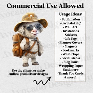 Cute Animal Clipart Bundle, Back to School Clipart, Adventure Animal ...