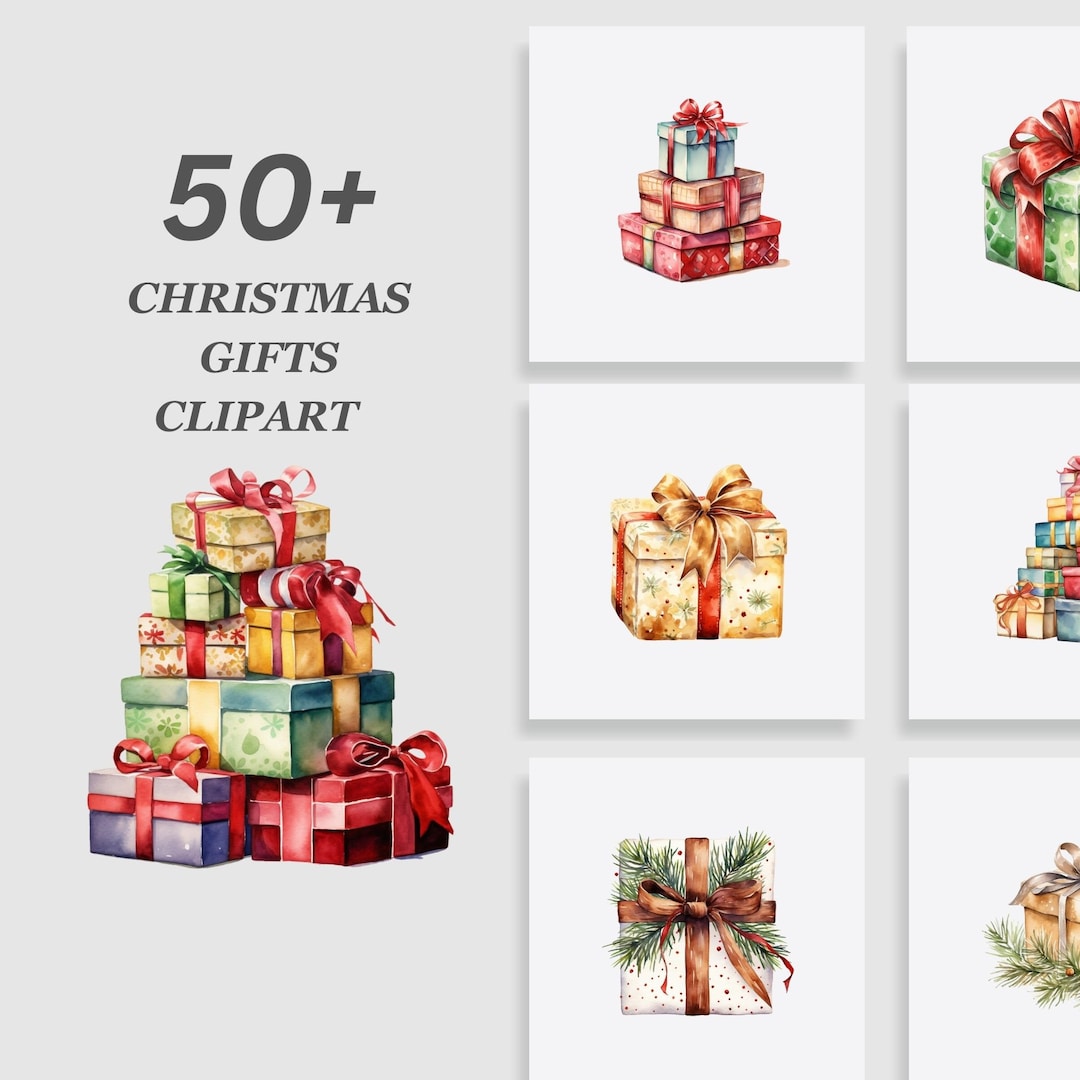 Christmas Present Clipart Bundle, Christmas Gift PNG, Christmas Gift ...