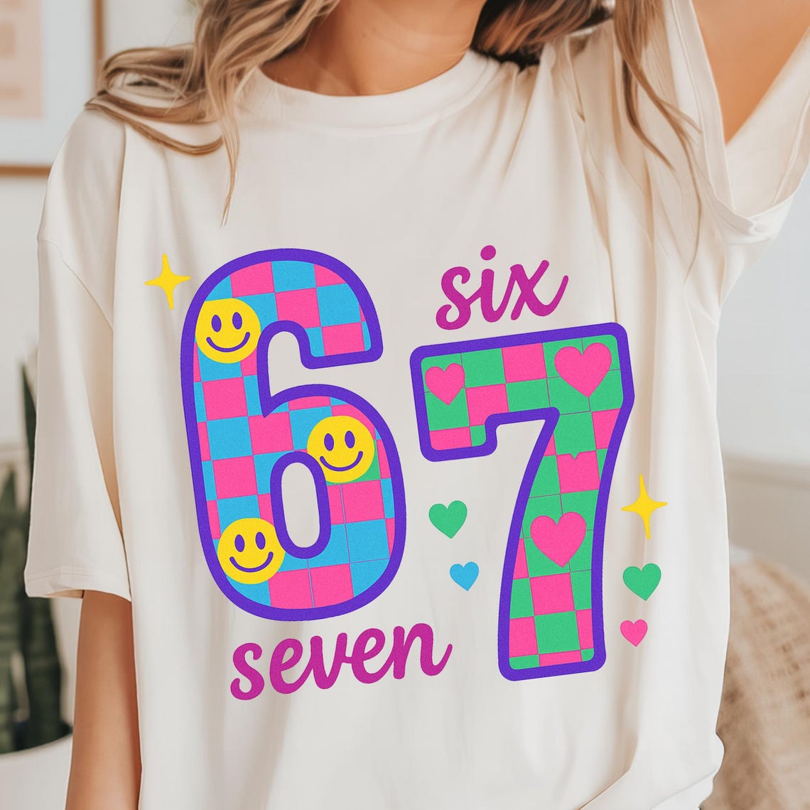 67 Png Shirt Design, Six Seven Png Number 67 Png, Retro 67 Sublimation ...